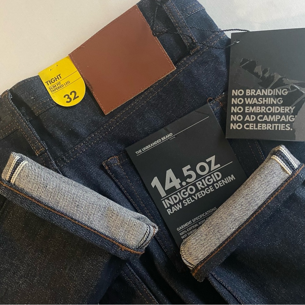 Unbranded Brand Indigo Rigid Raw Selvedge Jeans Men 3… - Gem